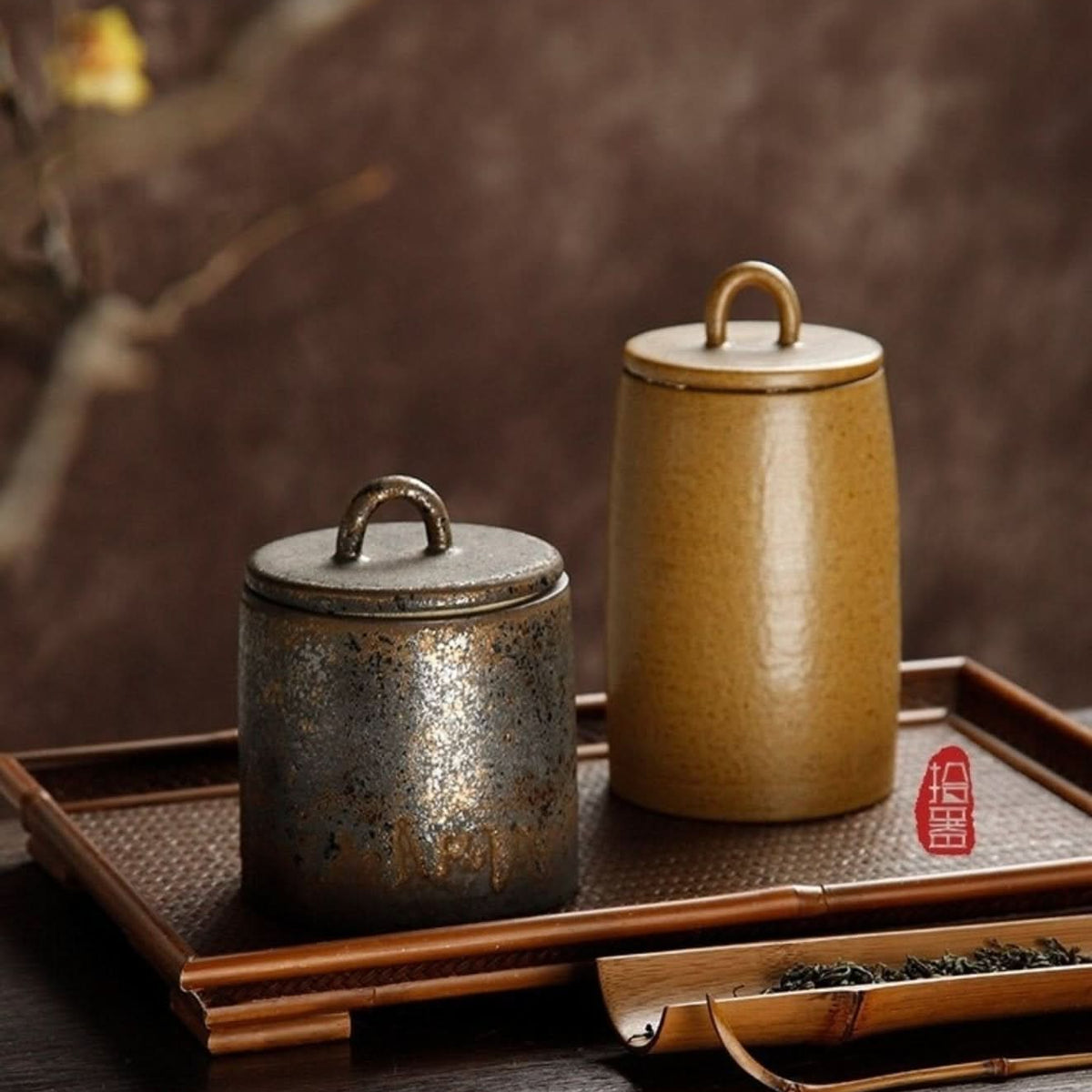 Airtight Tea Canisters | Inner Union Rustic Mottled Ceramic ...